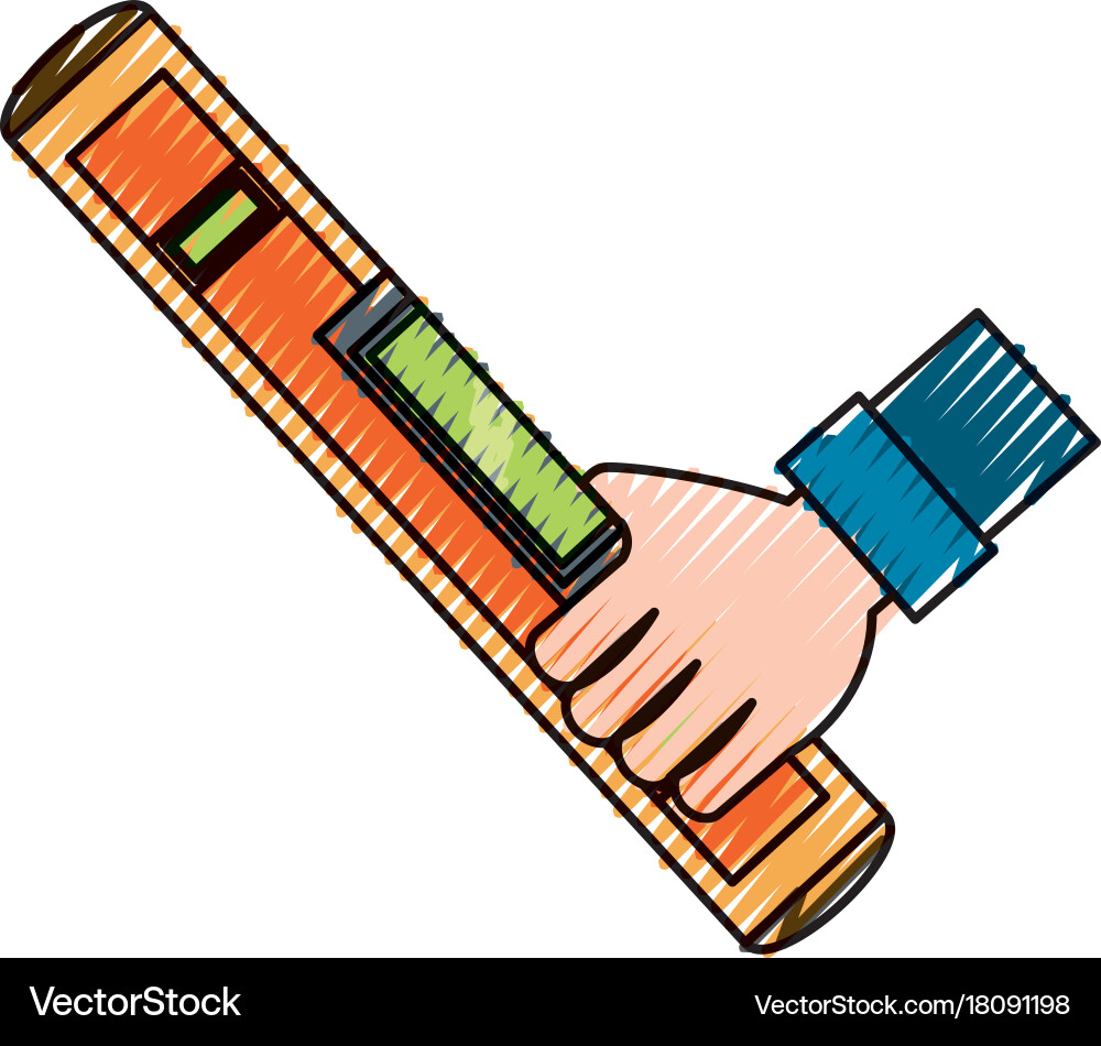 Hand with level Royalty Free Vector Image - VectorStock