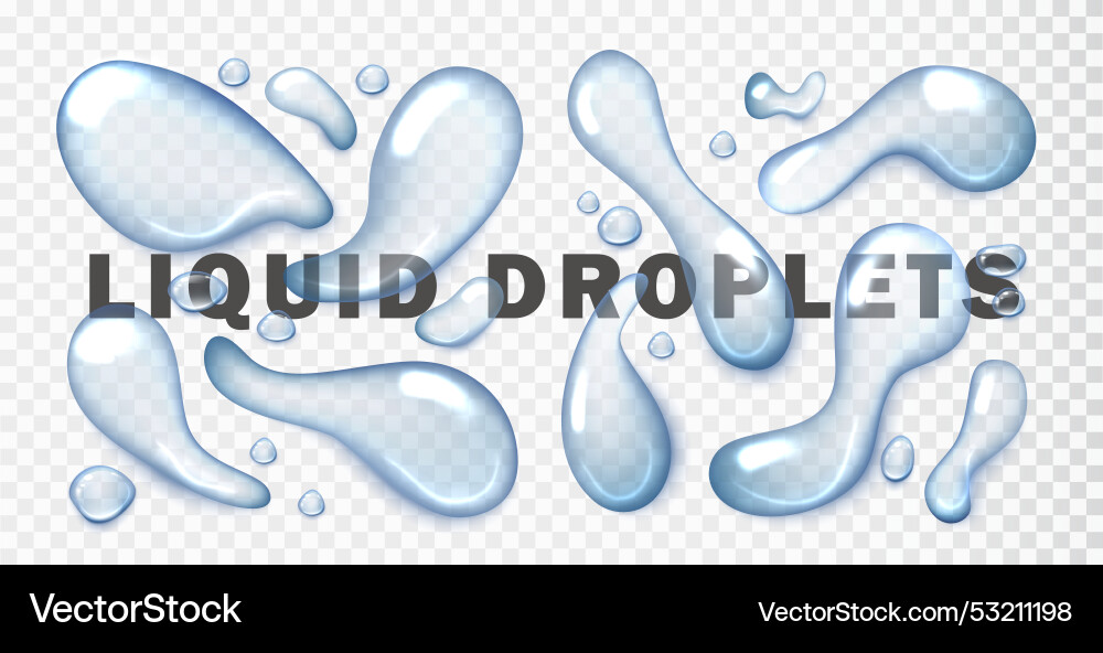 Liquid droplet isolated on transparent background Vector Image