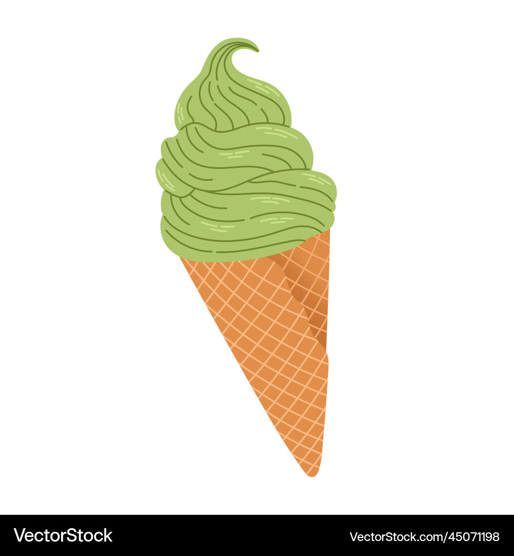 Matcha ice cream icon isolated for stickers Vector Image