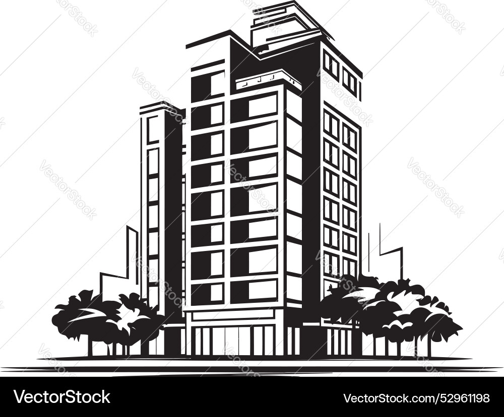 Metropolis urban elevation multifloor cityscape Vector Image