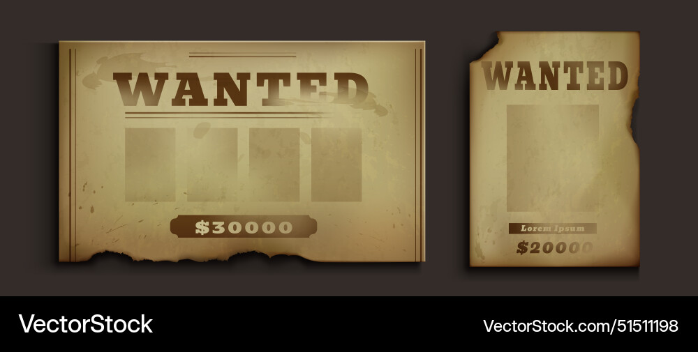 Old western poster with wanted sign Royalty Free Vector