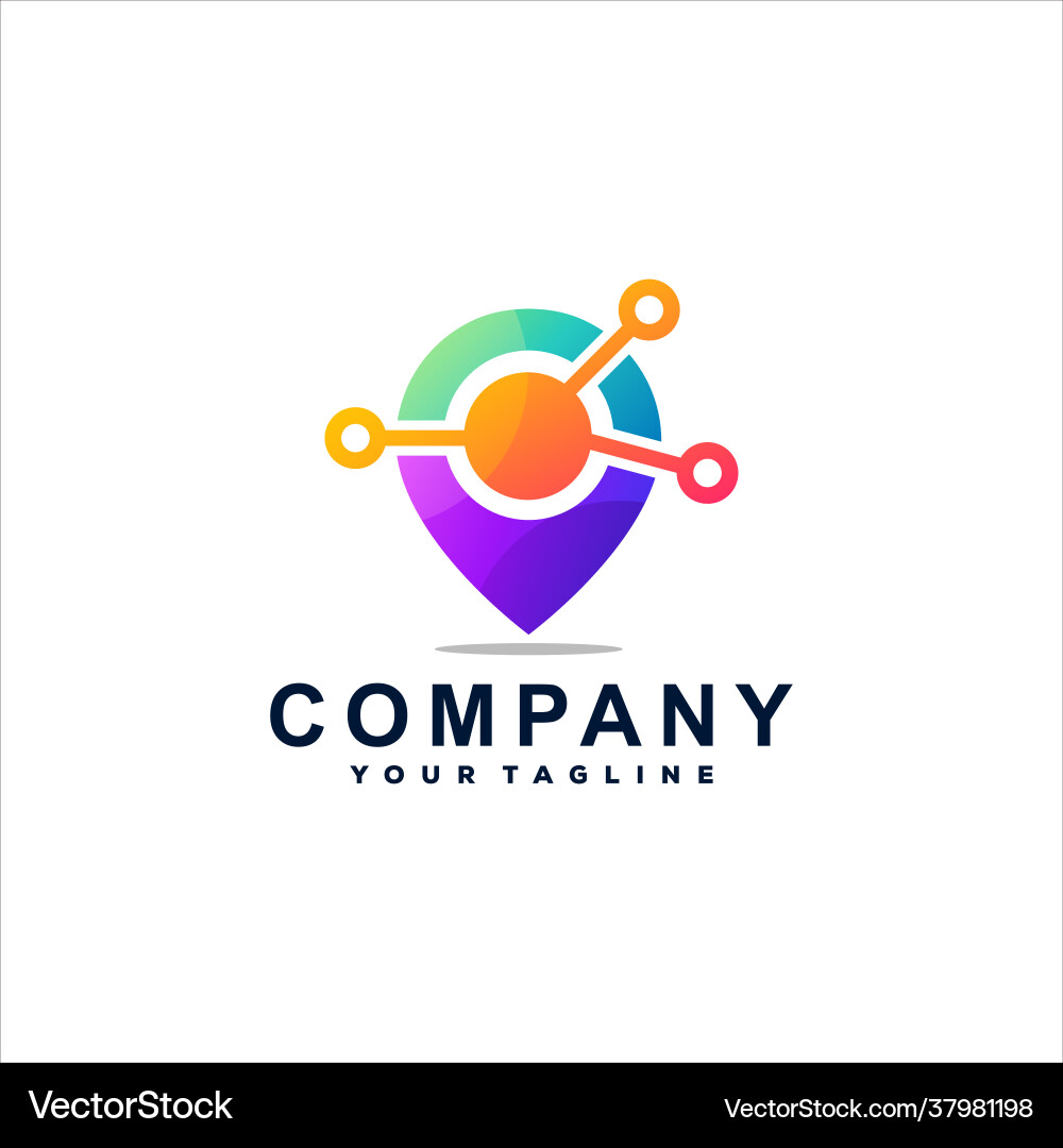 Pin color gradient logo design Royalty Free Vector Image