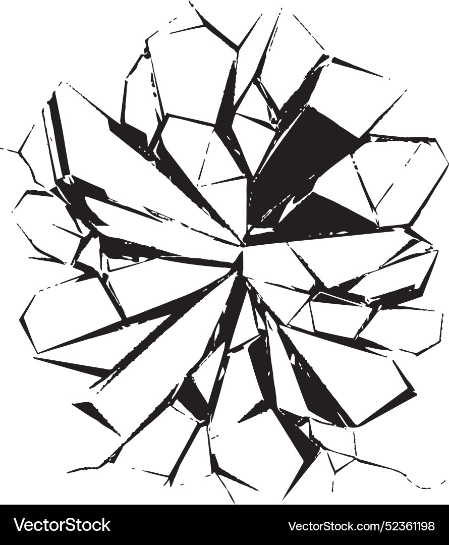 Radiant rupture shattered glass mo Royalty Free Vector Image