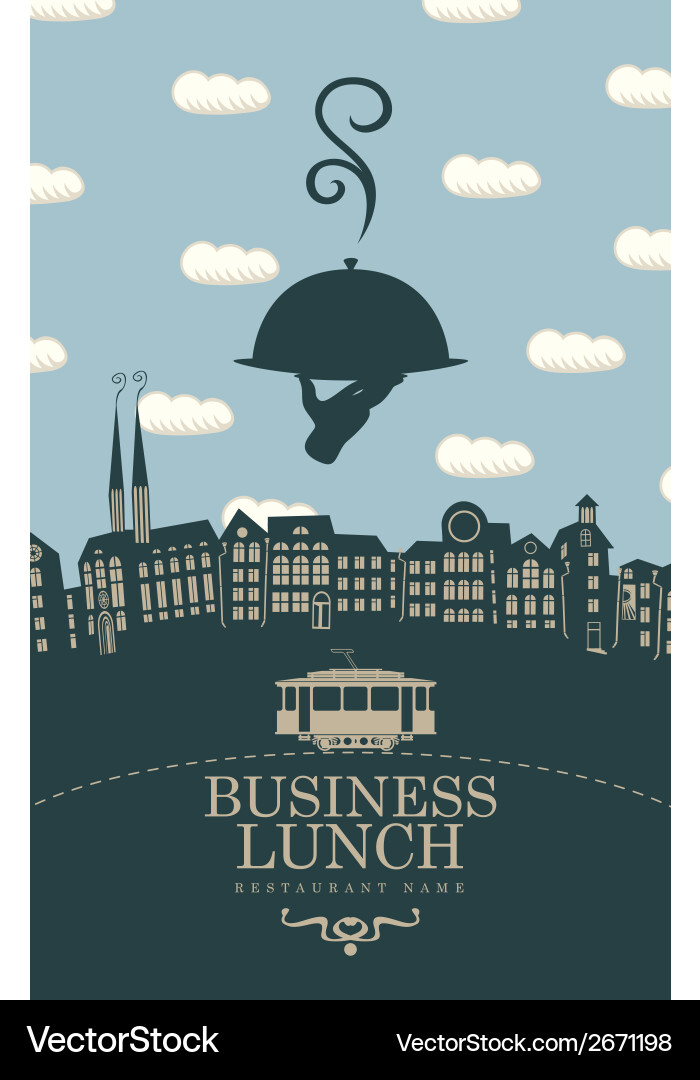 Retro Business Lunch Royalty Free Vector Image