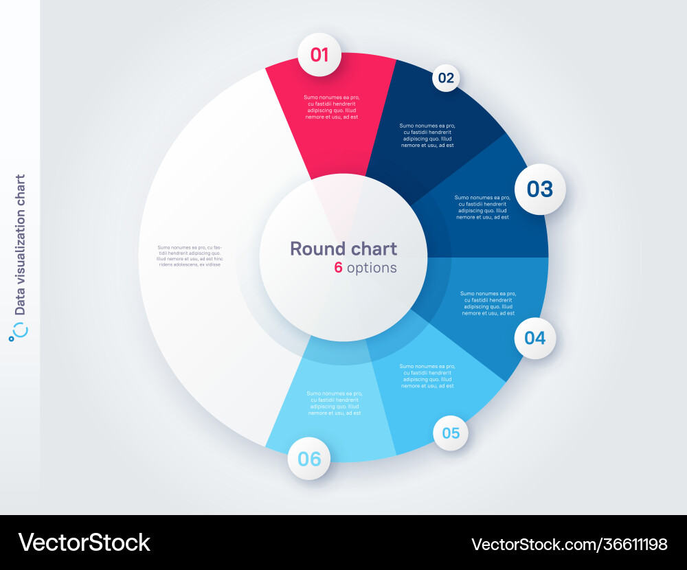 Round circle infographic chart template Royalty Free Vector
