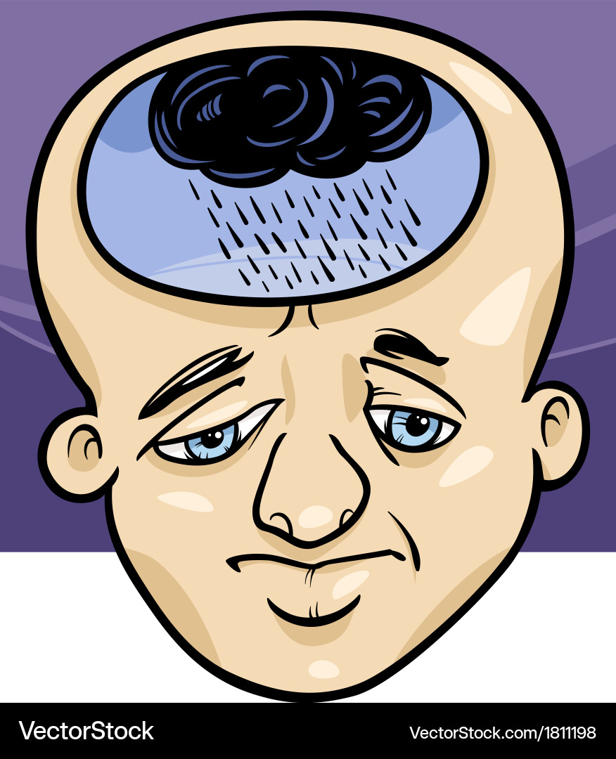 Sad man concept cartoon Royalty Free Vector Image