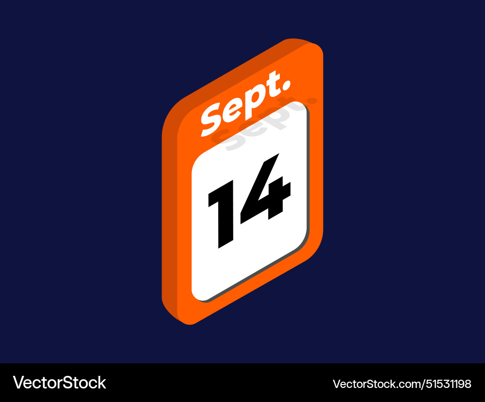 September 14-calendar day icon Royalty Free Vector Image