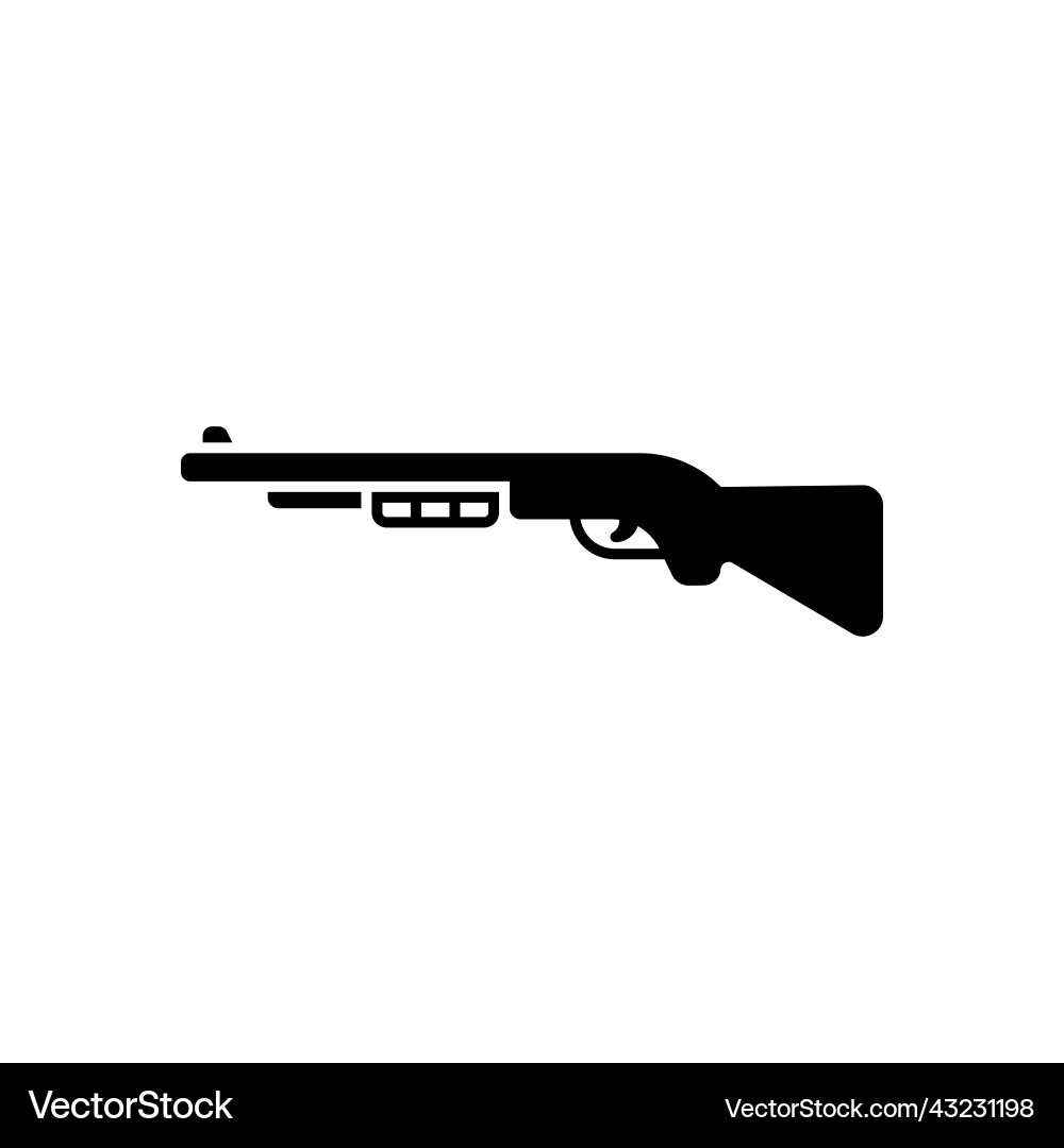 Shotgun black icon on white background Royalty Free Vector