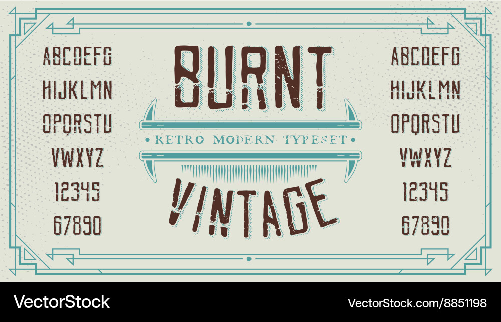 Vintage retro font with sample text handcrafted Vector Image