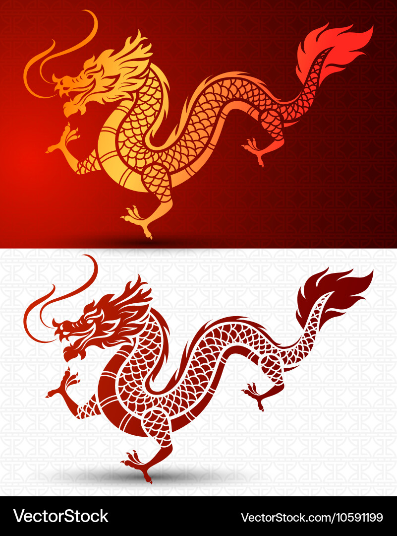 Chinese dragon 2 Royalty Free Vector Image - VectorStock