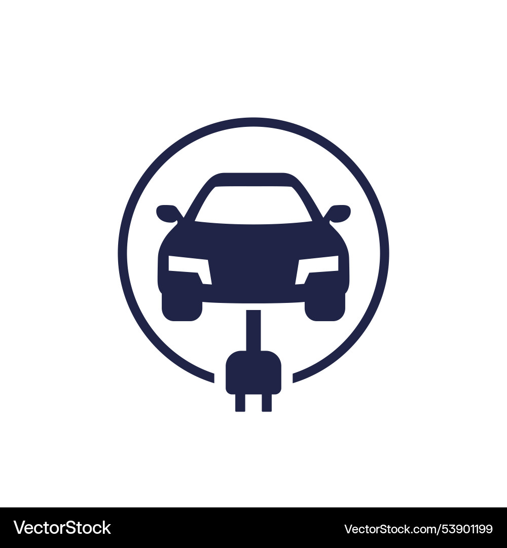 Electric car ev charging station icon with a plug Vector Image