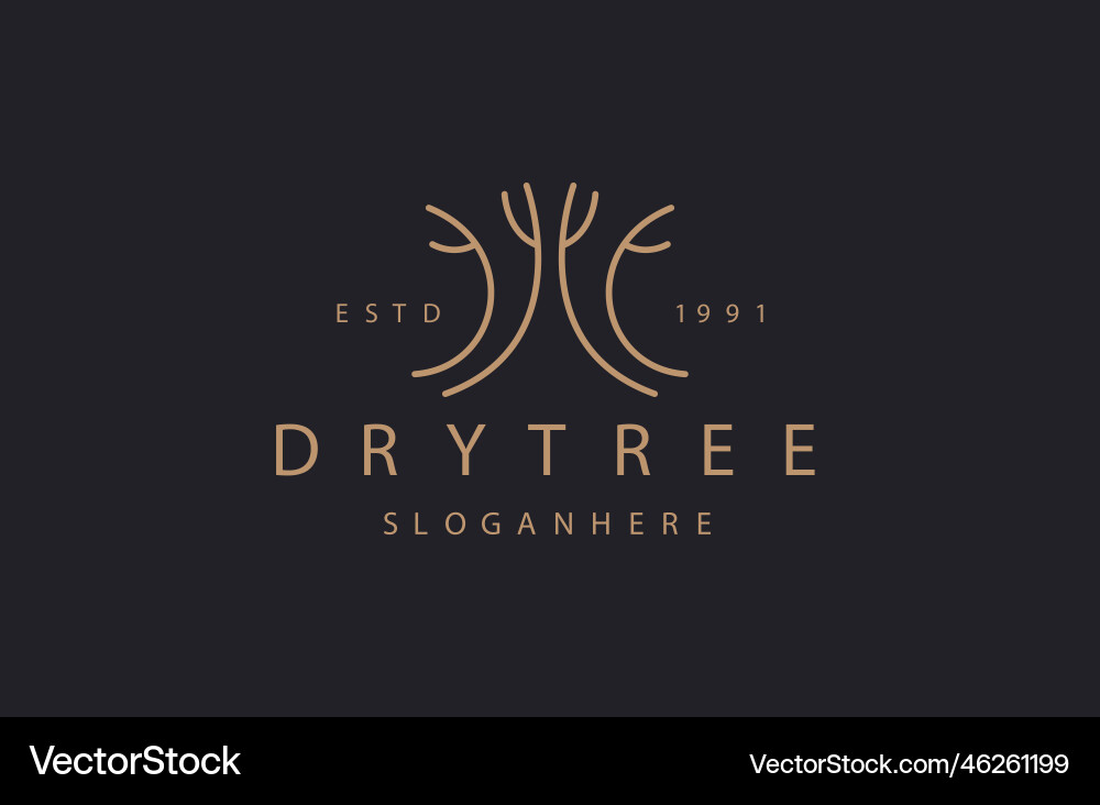 Elegant Dry Tree Logo Royalty Free Vector Image