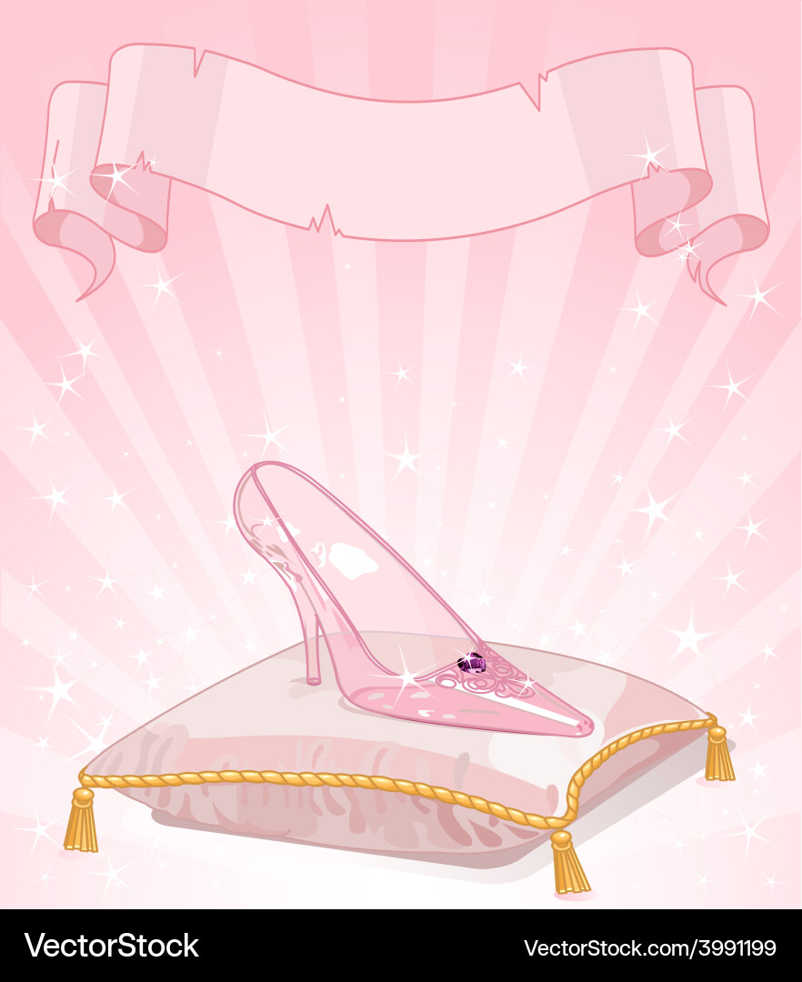 Glass slipper Royalty Free Vector Image - VectorStock