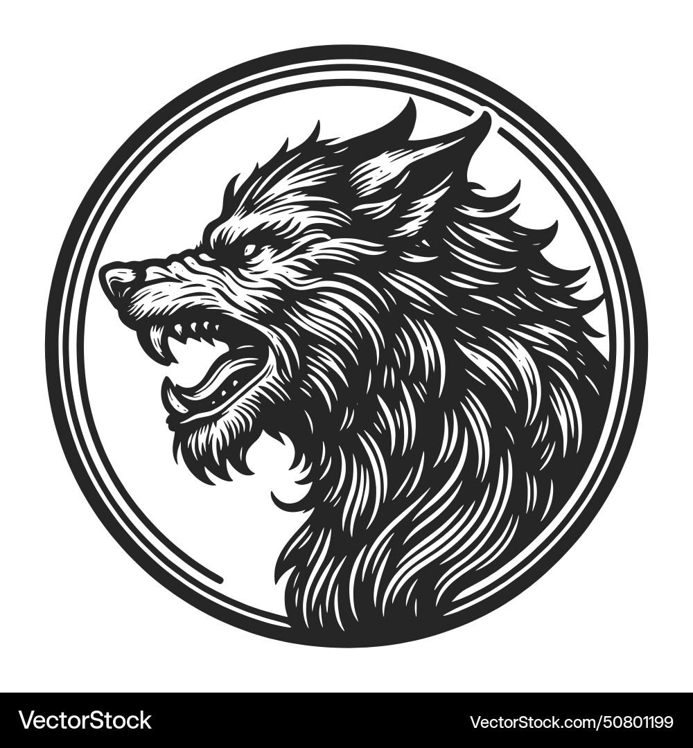 Majestic werewolf sketch Royalty Free Vector Image
