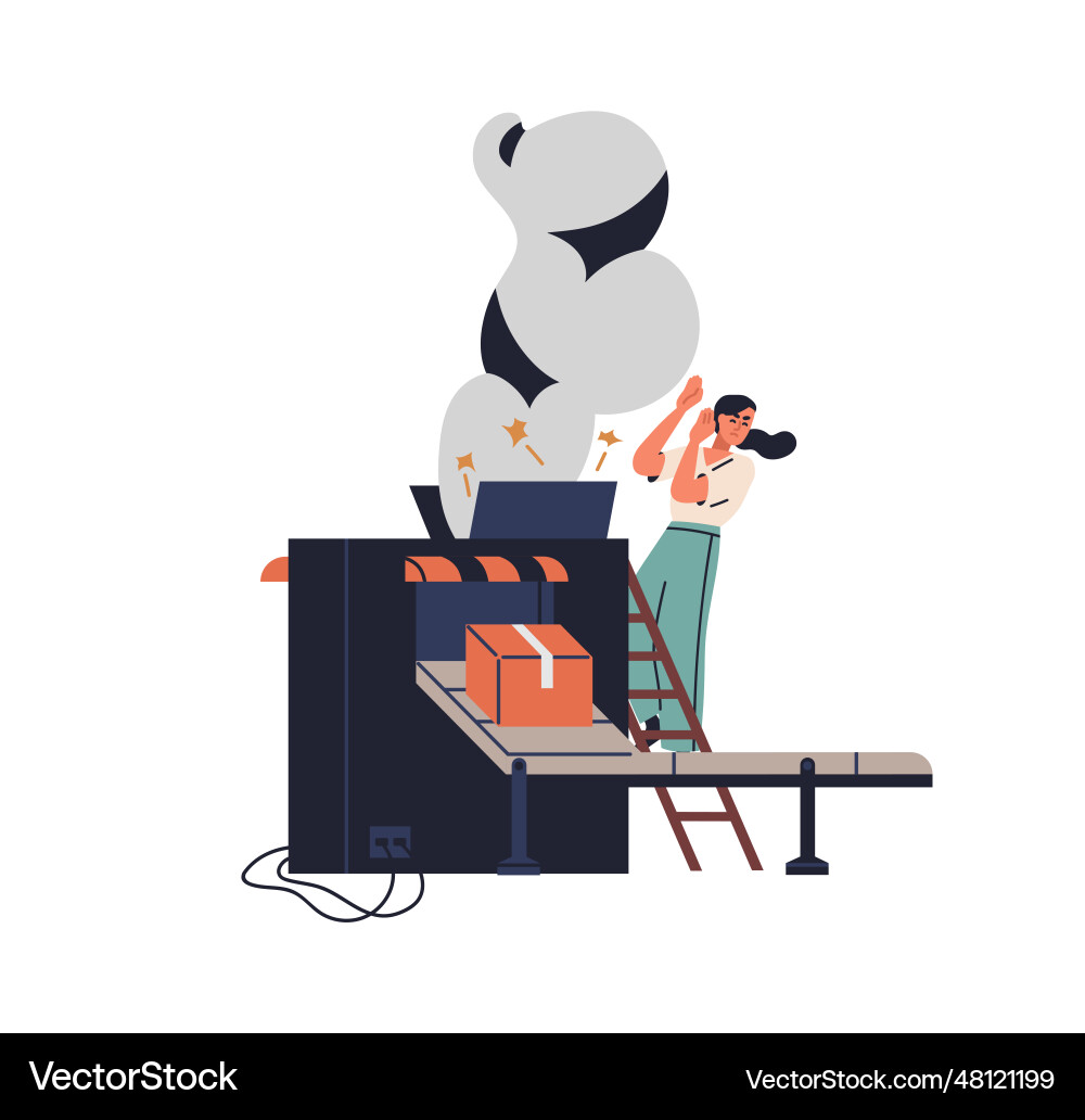 Manufacture accident explosion smoke Royalty Free Vector