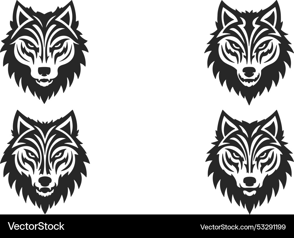 Ordinary and modern wolf head logo design Vector Image