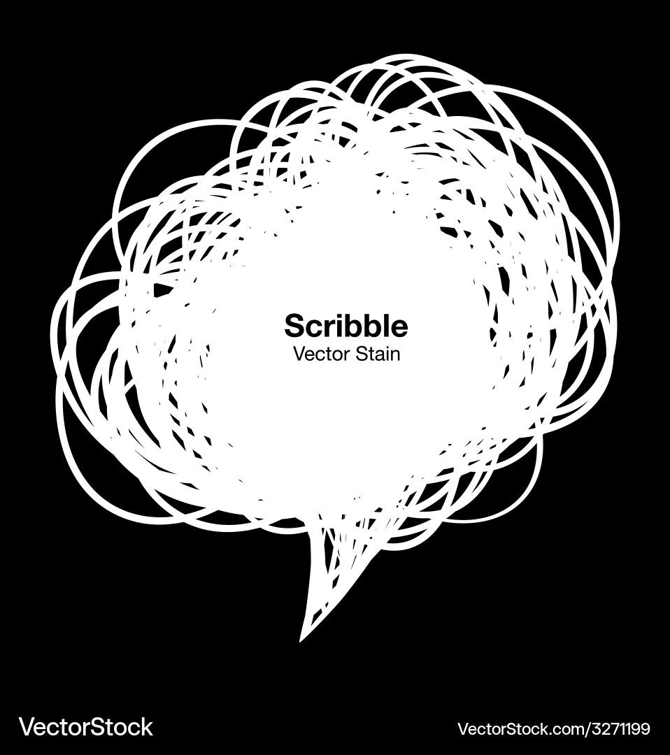 Scribble white bubble Royalty Free Vector Image