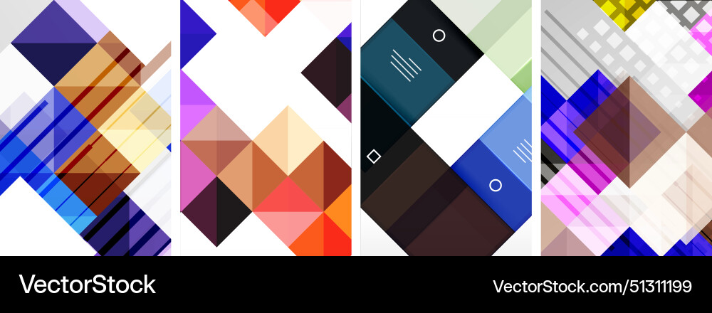 Square abstract poster set Royalty Free Vector Image