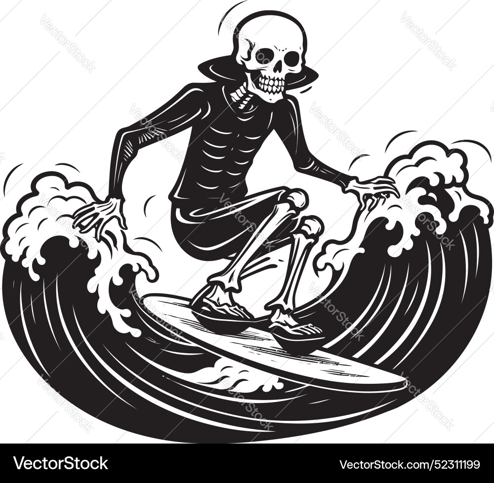 Surf skeletons iconic design skeleton sliders Vector Image