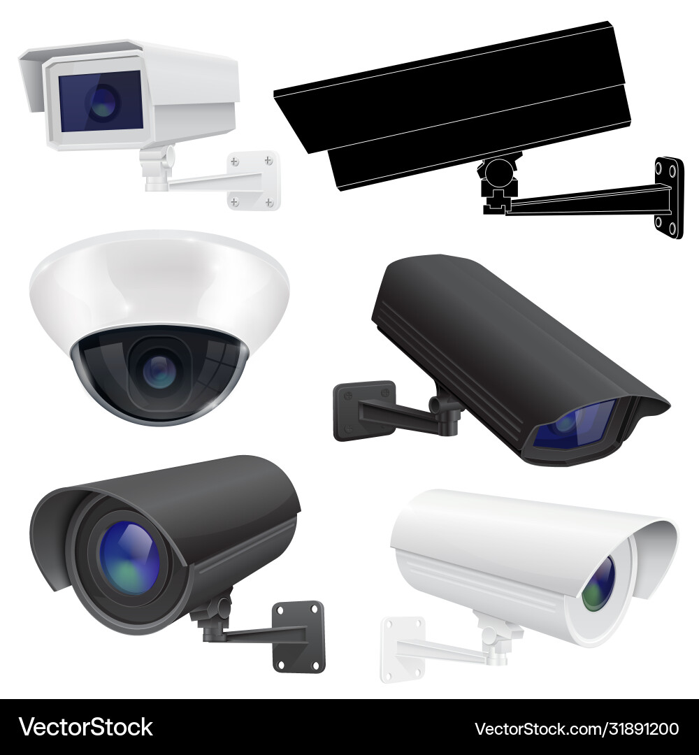 CCTV Security Camera Collection Royalty Free Vector Image