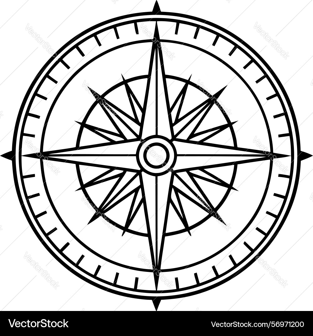 Classic compass rose nautical wind directions Vector Image