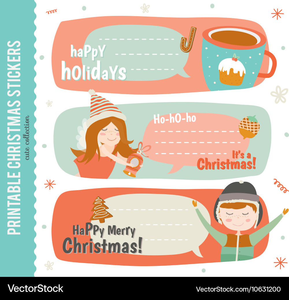 Collection of cute journaling cards Royalty Free Vector