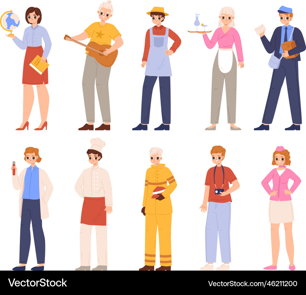 Different young professionals diversity jobs Vector Image