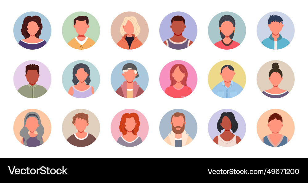 Diverse People Portraits Royalty Free Vector Image