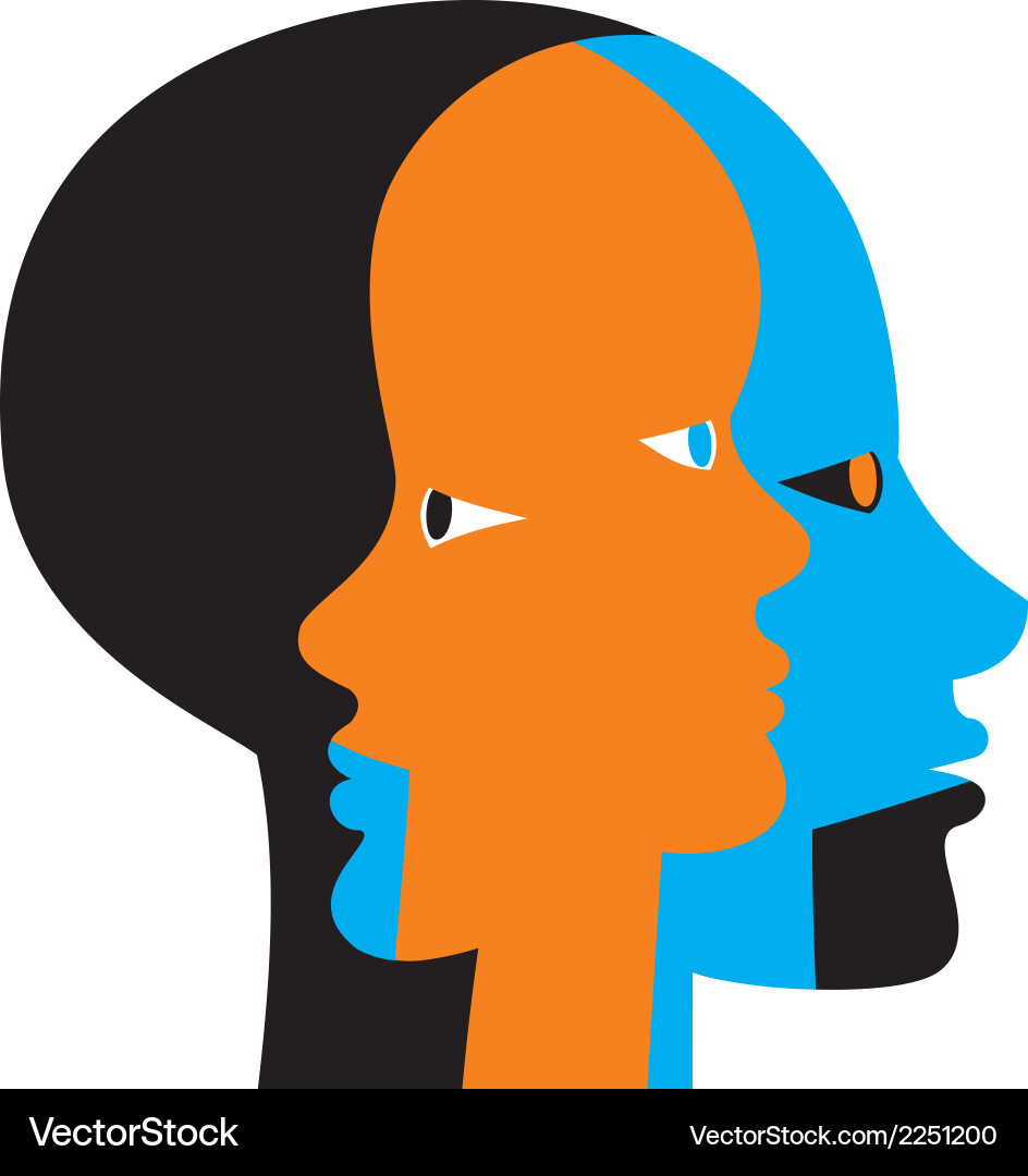 Dual Portraits Royalty Free Vector Image - VectorStock