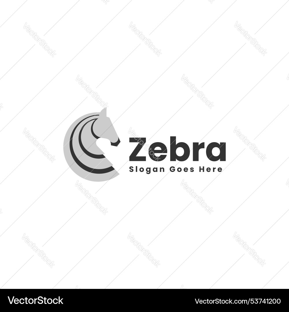 Logo zebra simple mascot style Royalty Free Vector Image