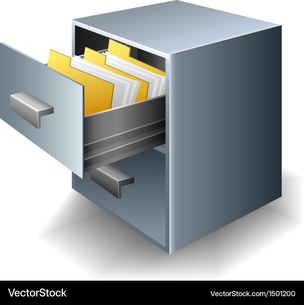 Metallic File Cabinet Royalty Free Vector Image