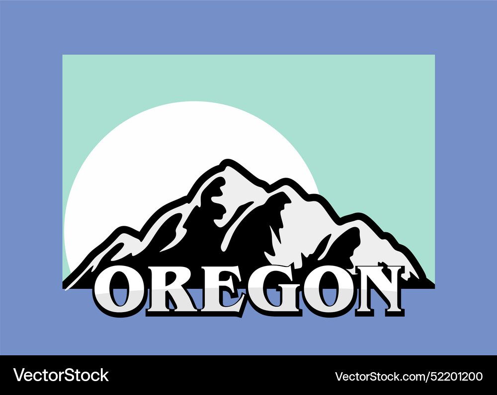 Oregon state with blue sky background Royalty Free Vector