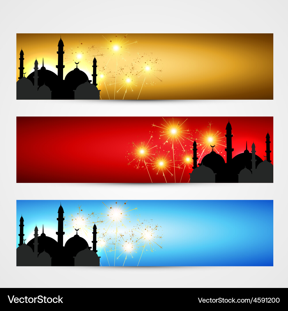 Set islamischer Header Lizenzfreies Vektorbild