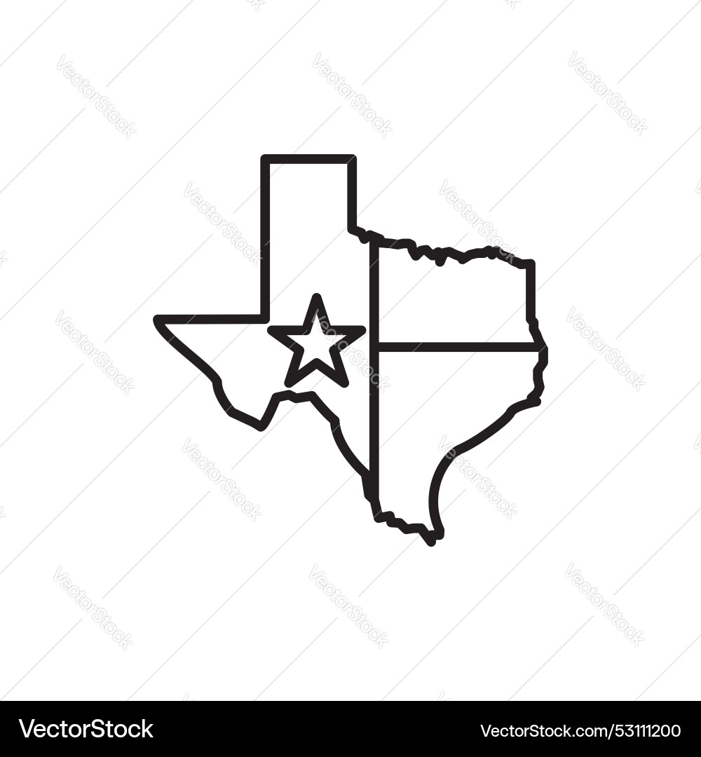 Texas map icon Royalty Free Vector Image - VectorStock