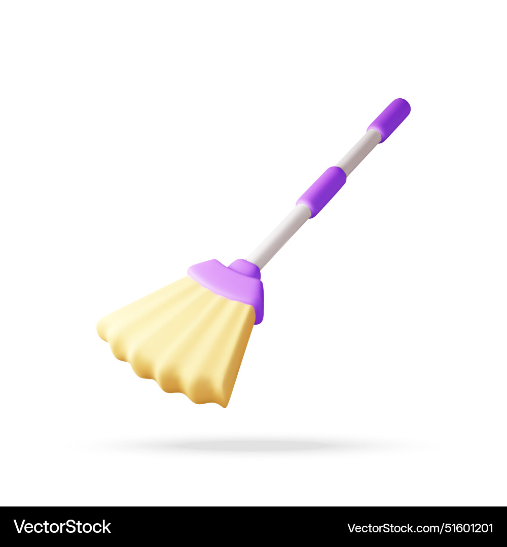3d cleaning broom isolated on white Royalty Free Vector
