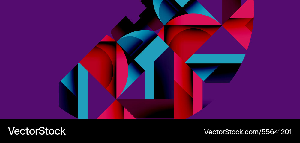 Abstract geometric composition with interlocking Vector Image