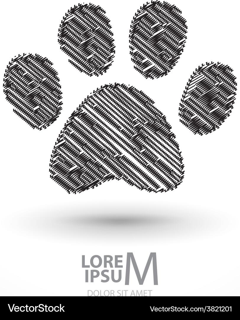 Animal Paw Print Logo Royalty Free Vector Image
