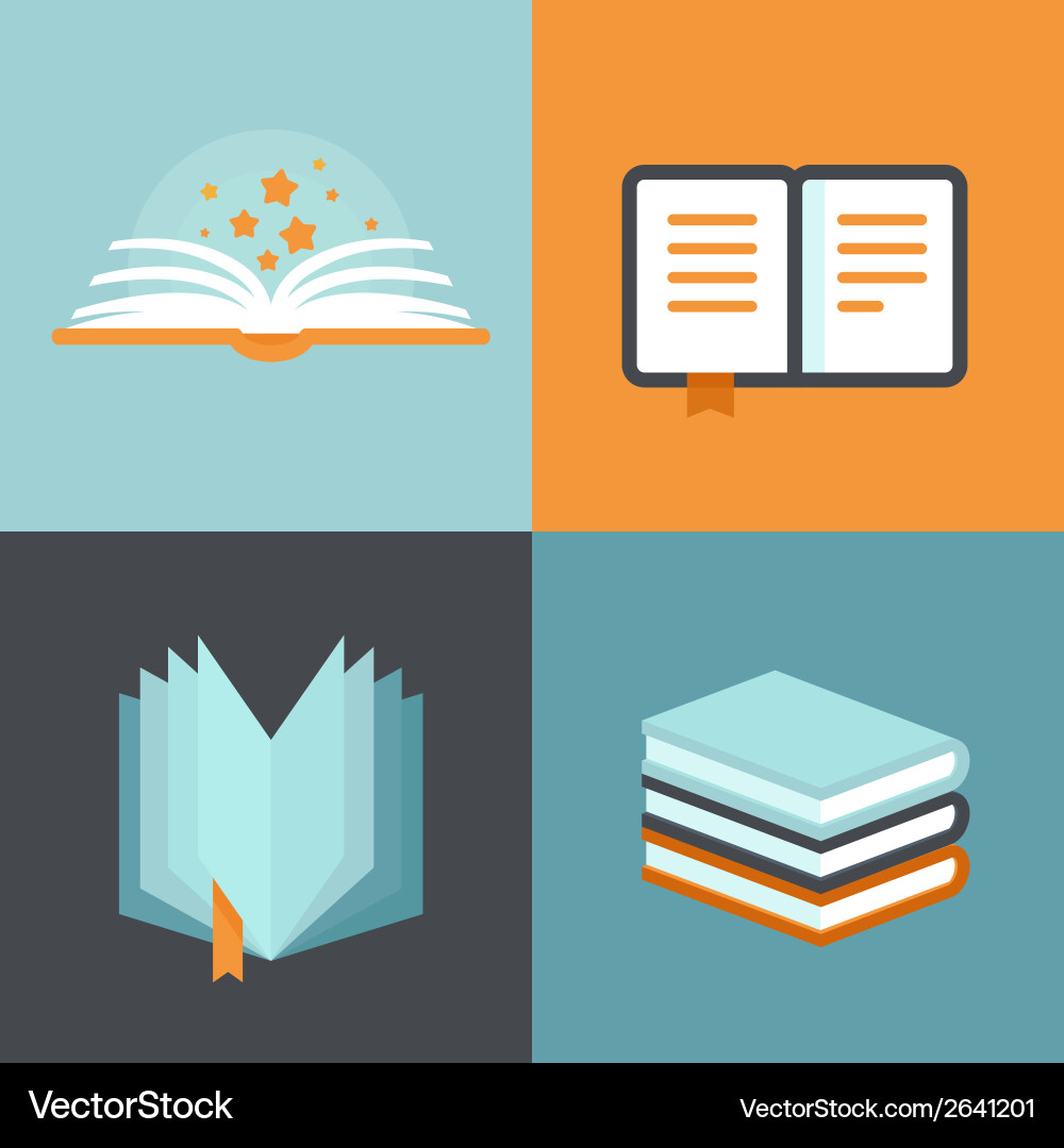 Book signs and symbols - education concepts Vector Image