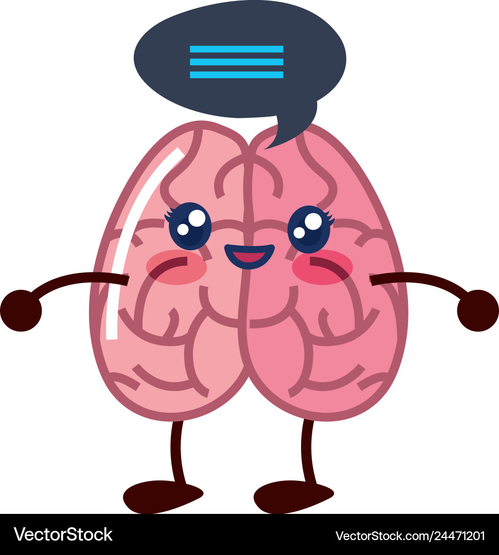 Brain cartoon creativity Royalty Free Vector Image