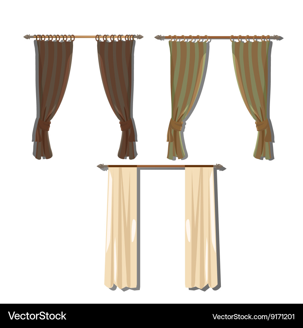 Curtains in a retro style for decoration Vector Image