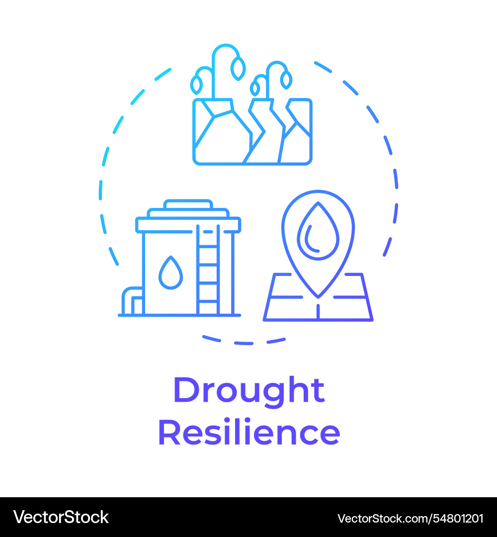 Drought resilience blue gradient concept icon Vector Image Drought resilience blue gradient concept icon Vector Image