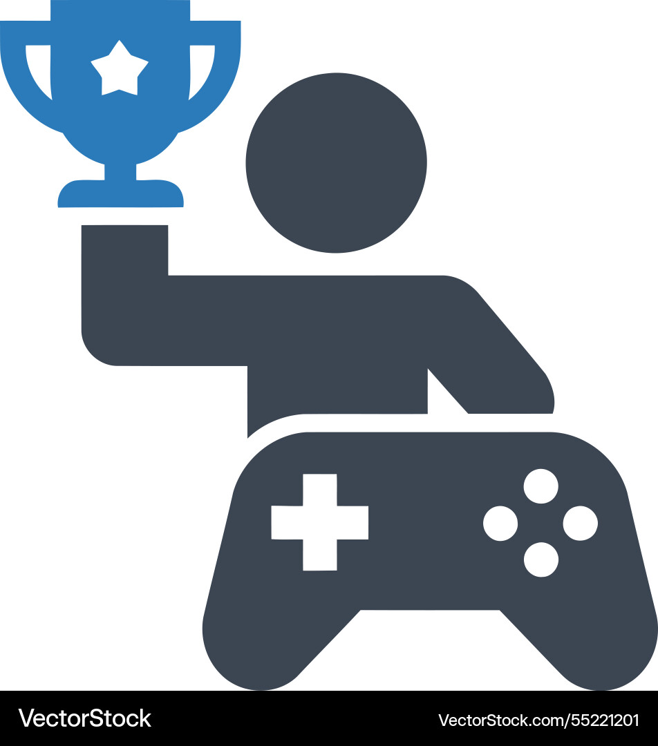 Gaming achievement icon Royalty Free Vector Image