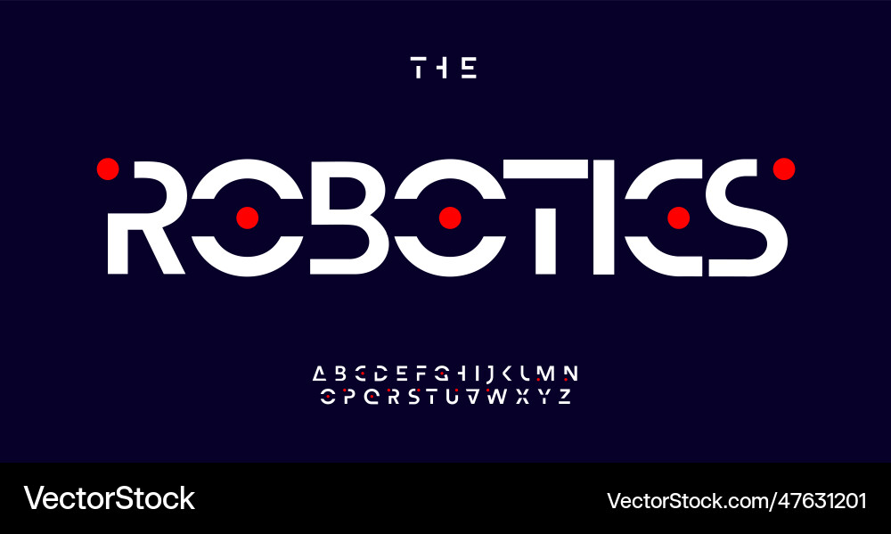 Geometric futuristic alphabet robotic stencil Vector Image Geometric futuristic alphabet robotic stencil Vector Image