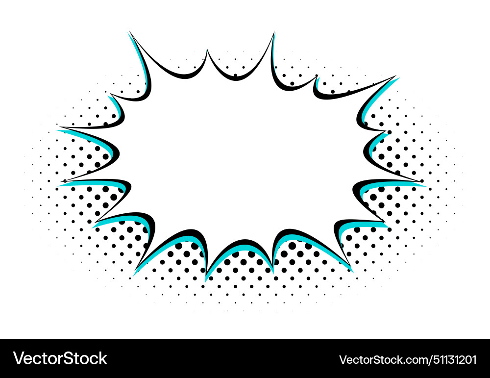 Halftone spiky speech bubble Royalty Free Vector Image