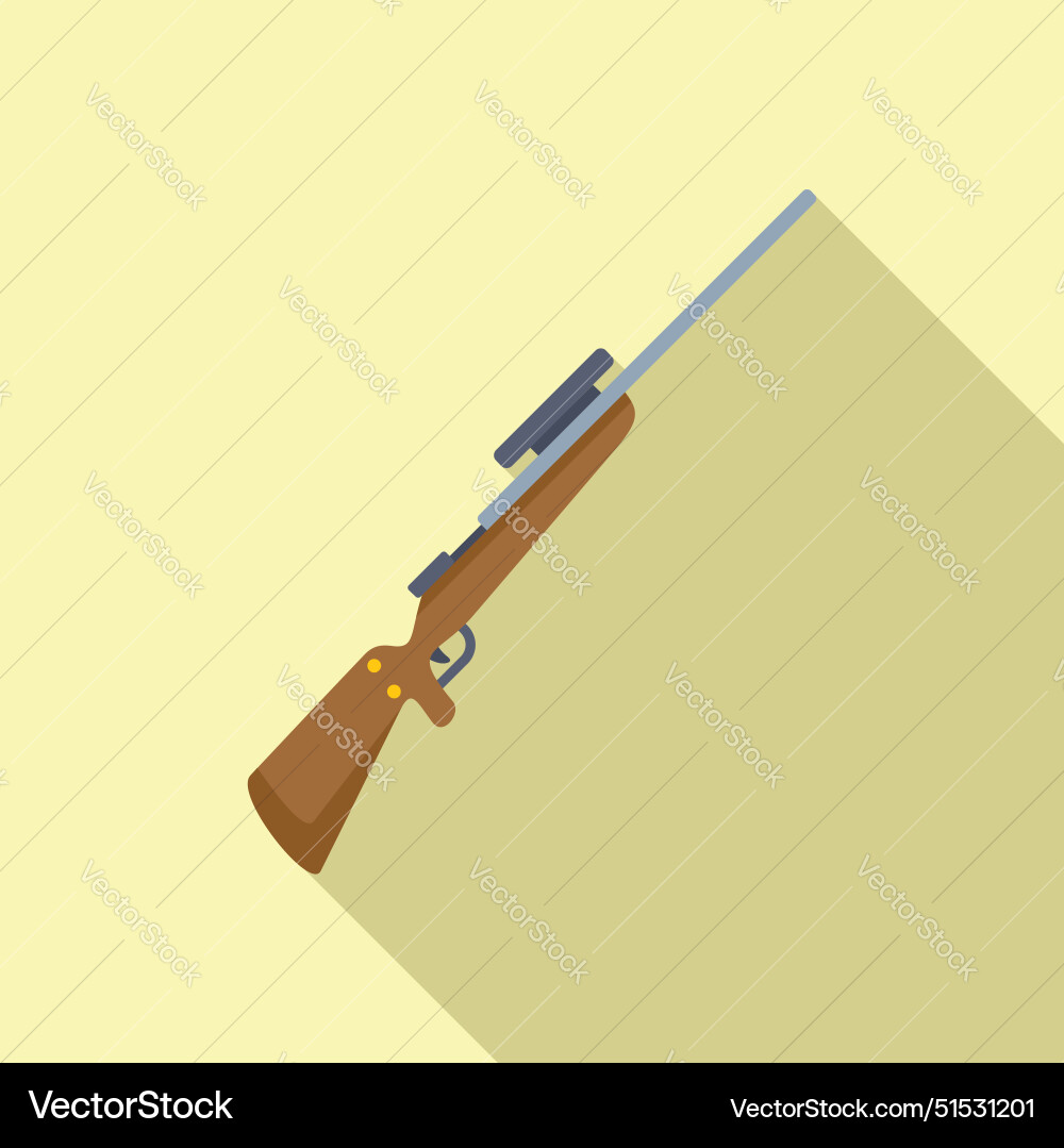 Hunting rifle with scope on yellow Royalty Free Vector Image
