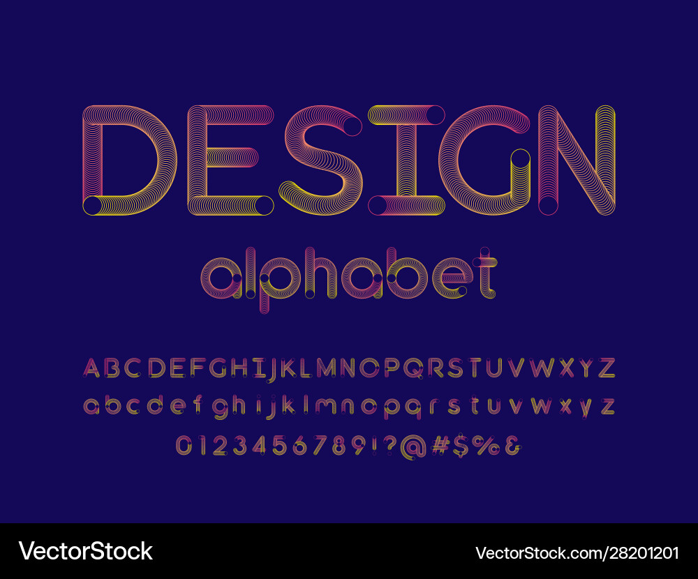 Line font Royalty Free Vector Image - VectorStock