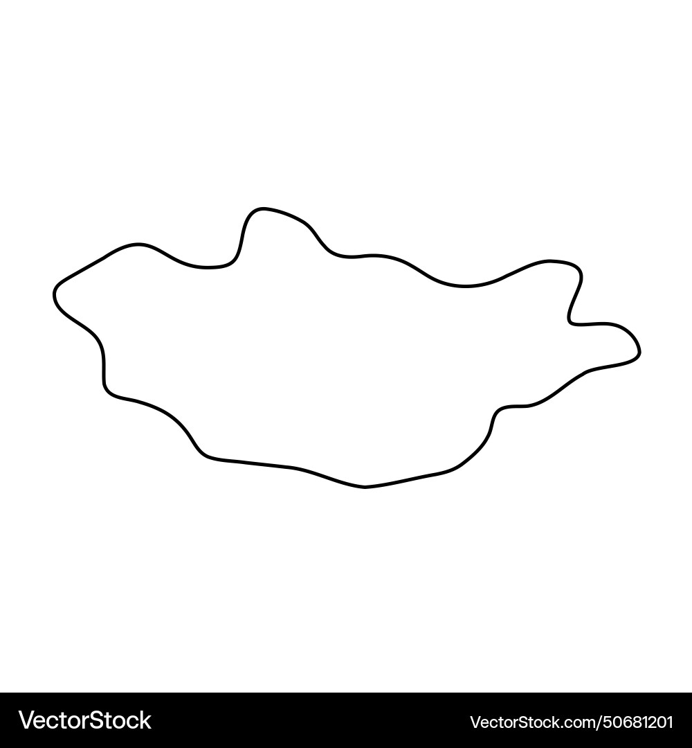 Mongolia simplified outline map Royalty Free Vector Image