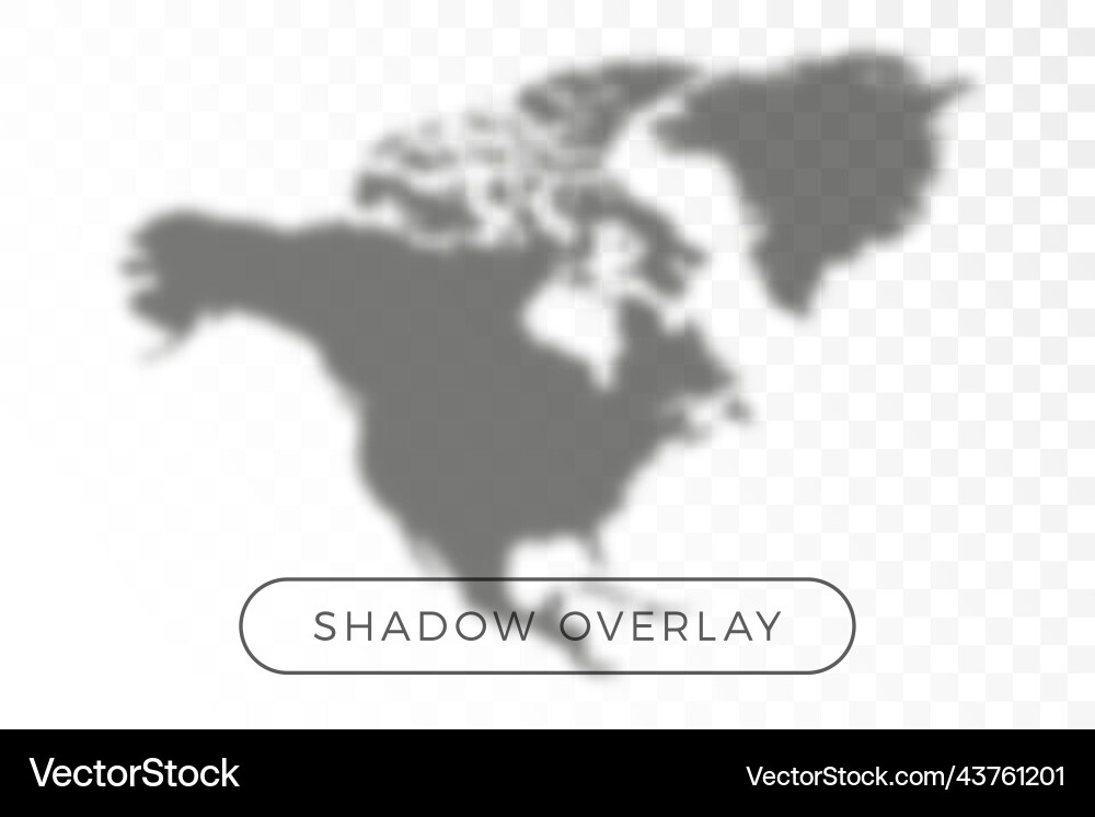 North america world map shadow realistic grey Vector Image