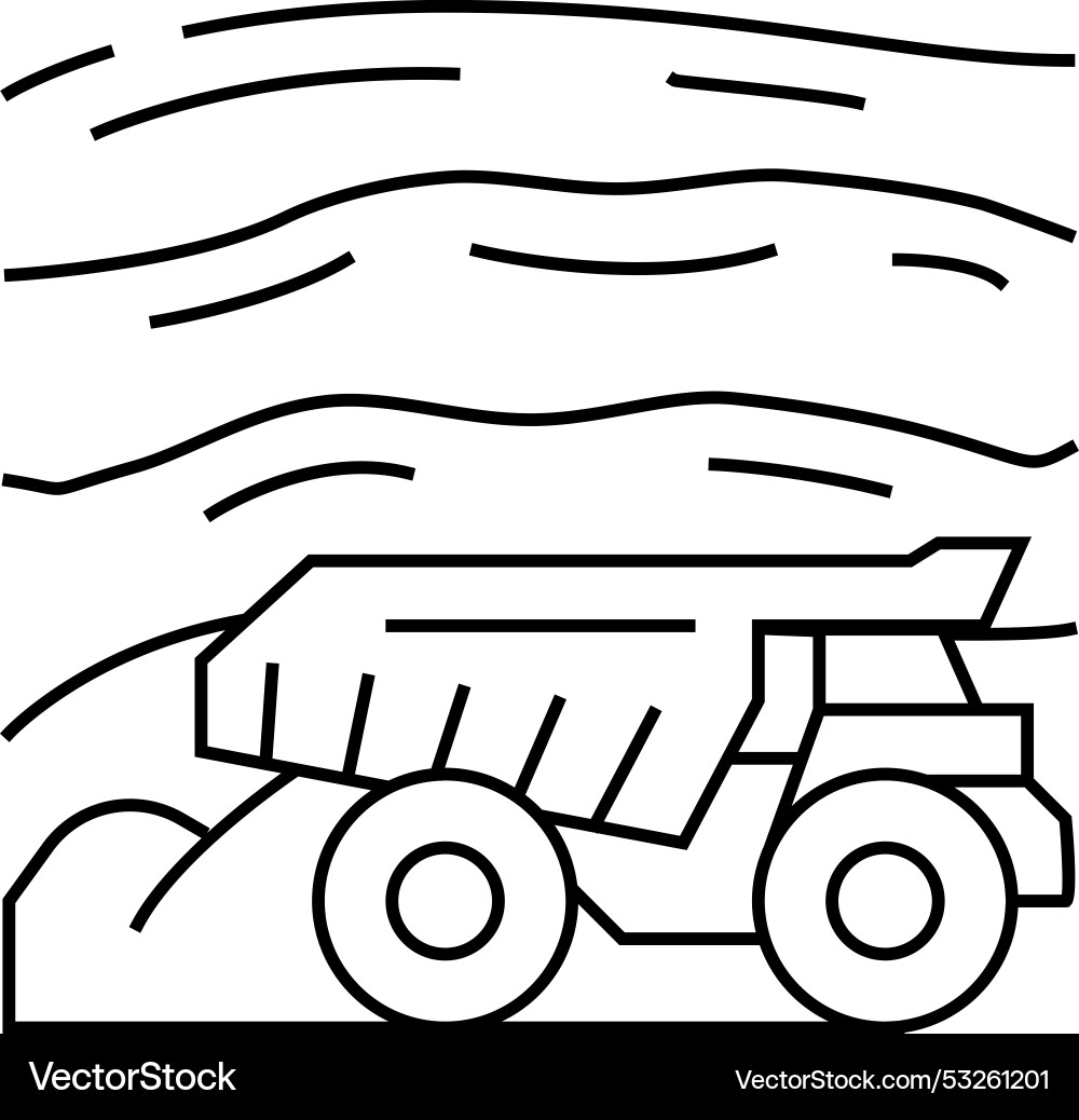 Open pit mining copper production line icon Vector Image