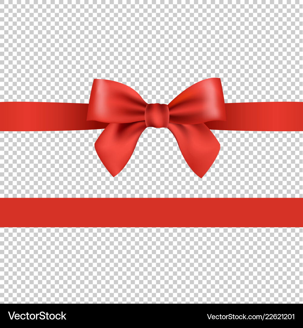 Red bow isolated transparent background Royalty Free Vector